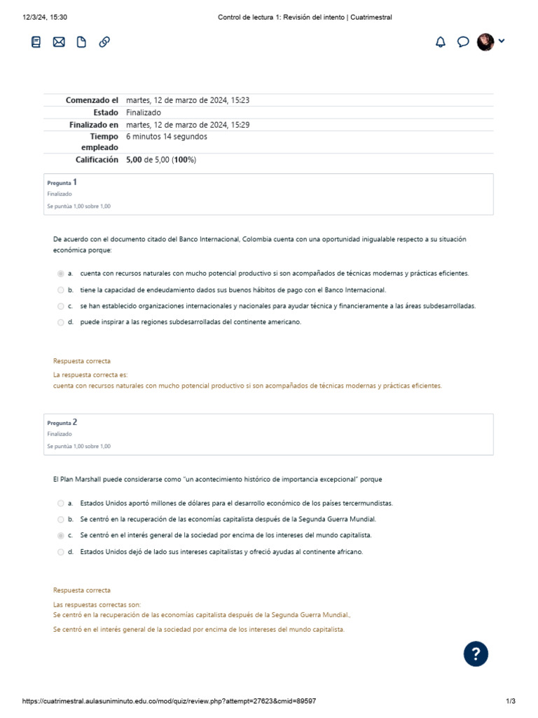 Control de Lectura 1 - Respuestas | PDF | Capitalismo | Economias