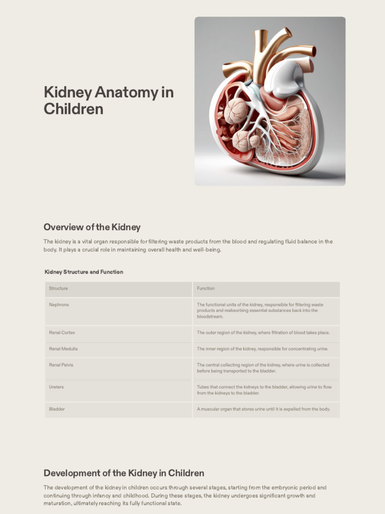 2-Kidney Anatomy in Children | PDF | Kidney | Urinary System