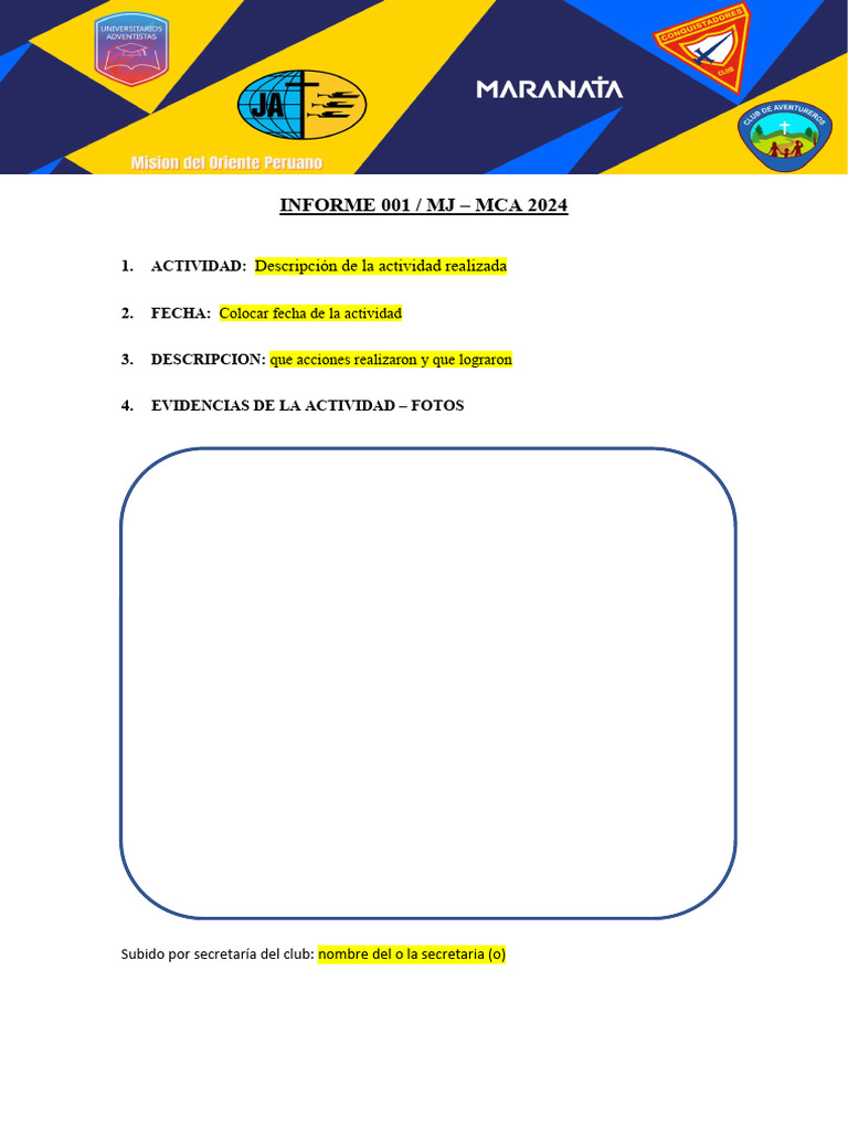 Modelo de Informe 2024 | PDF