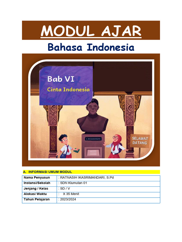 Modul Ajar | PDF | Karier & Perkembangan | Seni & Disiplin Bahasa