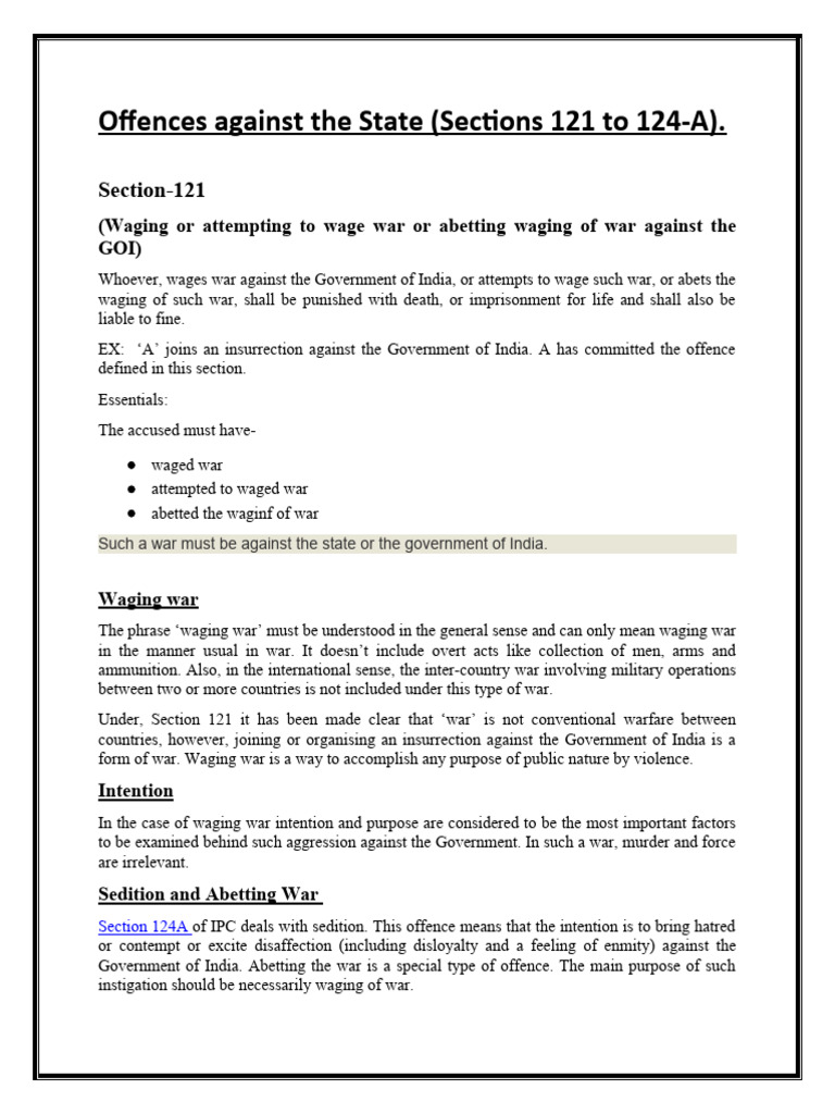 Offences against the State | PDF | Criminal Law | Common Law