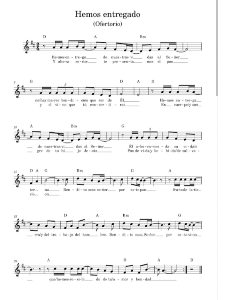 Ofertorio Hemos Entregado | PDF