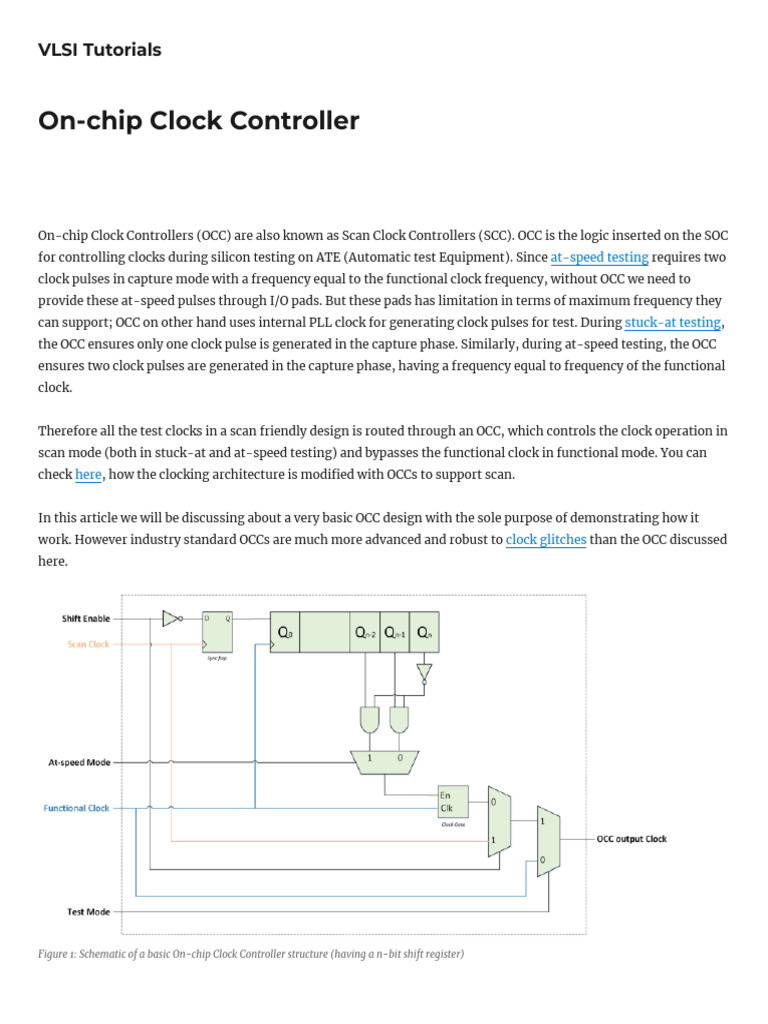 On-Chip Clock Controller - VLSI Tutorials | Download Free PDF | Logic Gate | System On A Chip