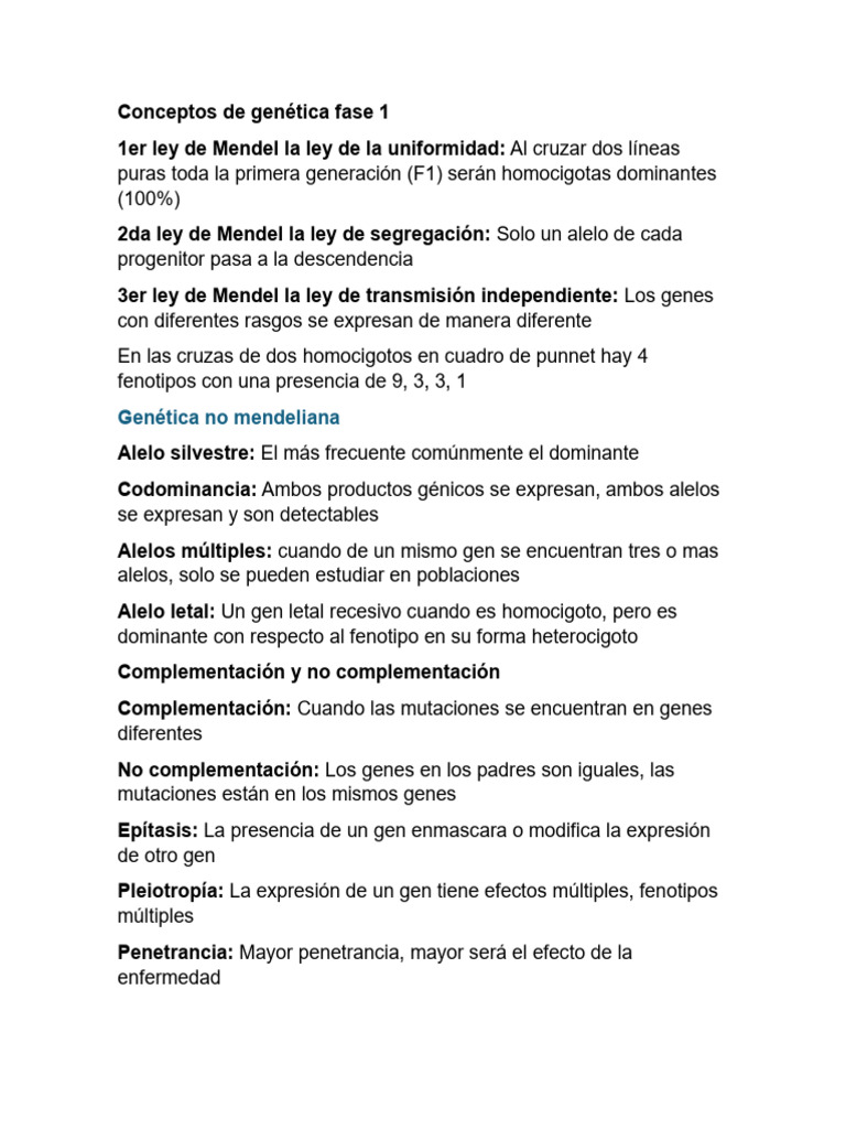 Conceptos Basicos de Genetica | PDF | Gene | Alelo Conceptos Basicos de Genetica | PDF | Gene | Alelo