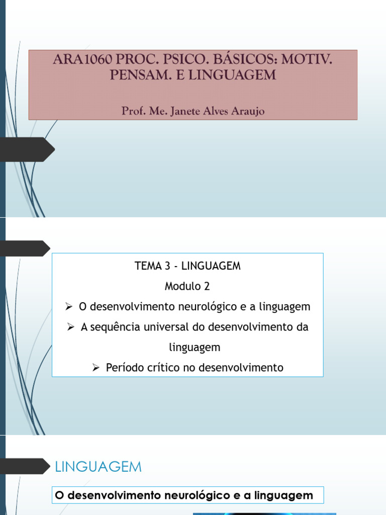 ARA1060 Tema 3 Modulo 2 | PDF | Linguagem natural | Linguística