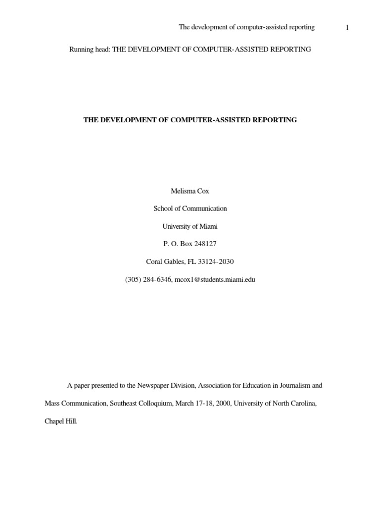 The Development of Computer-Assisted Reporting | PDF | Machines | Computing