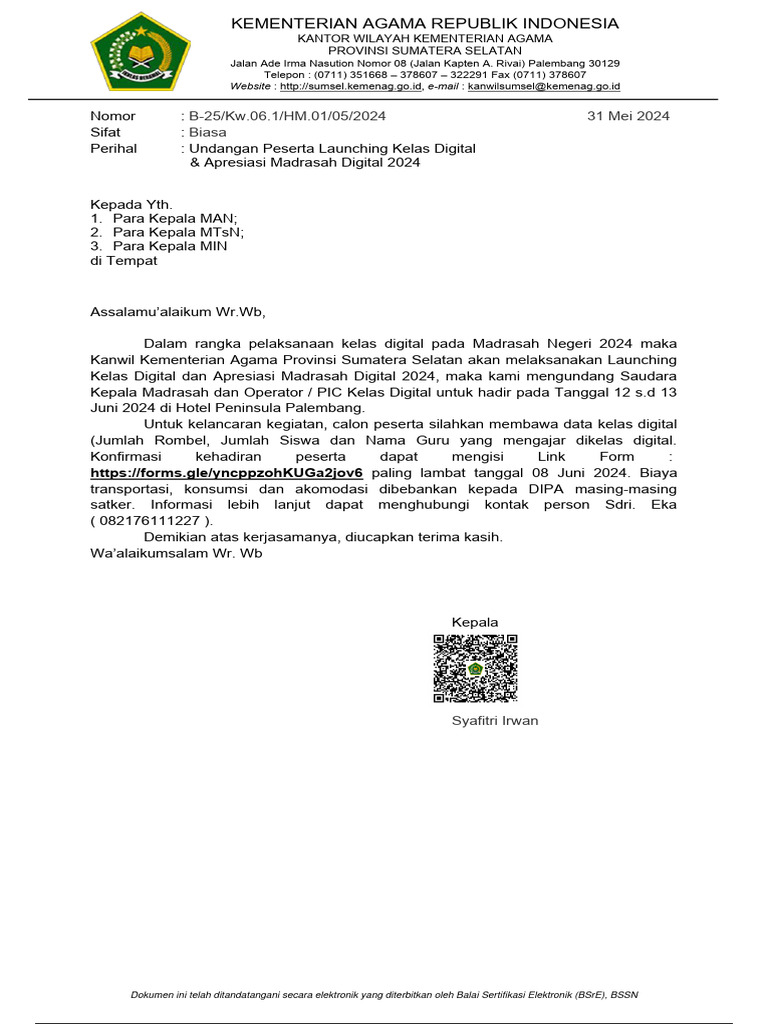 Undangan Launching Kelas Digital 2024 | PDF