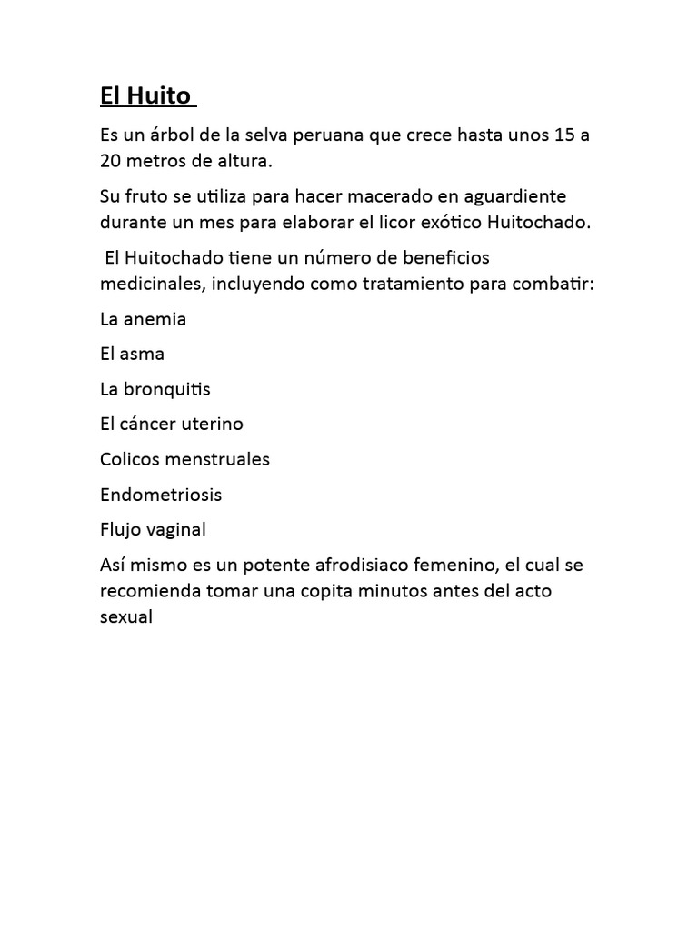 El Huito es un árbol de la selva peruana que crece hasta unos 15 a 20 ...
