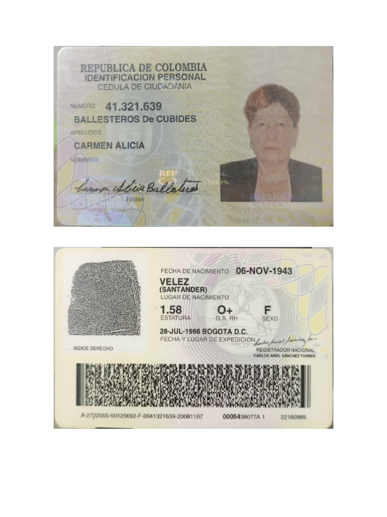 Cedula Carmen Ballesteros | PDF