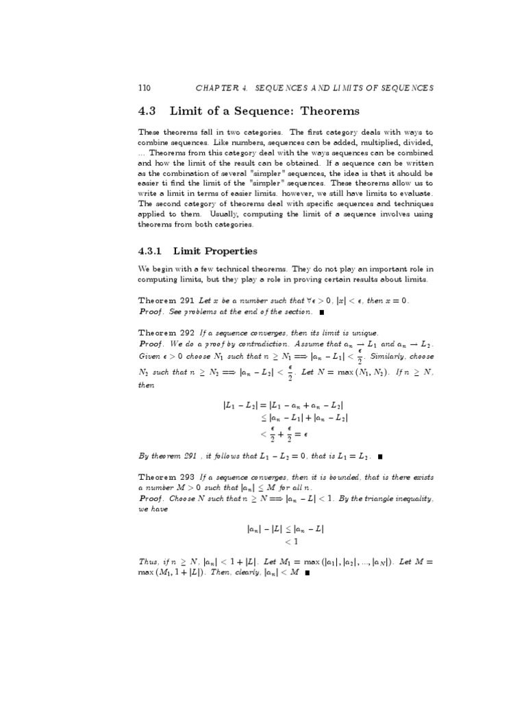 Limit Theorems for Sequences Explained | PDF | Fraction (Mathematics) | Sequence