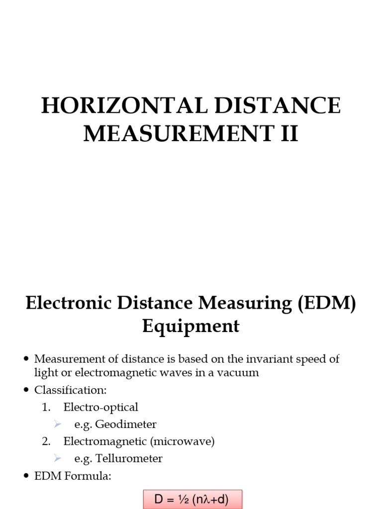 Lecture 5 - Horizontal Distance Measurement II | PDF | Metrology ...