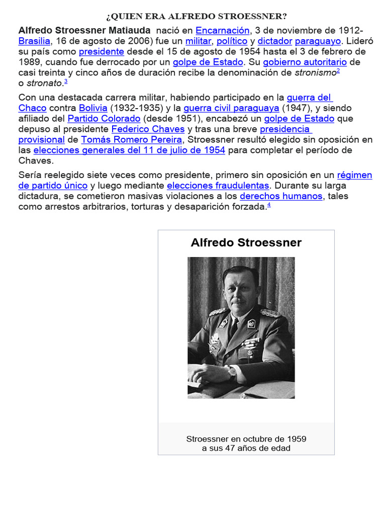 Quien Era Alfredo Stroessner | PDF | Política