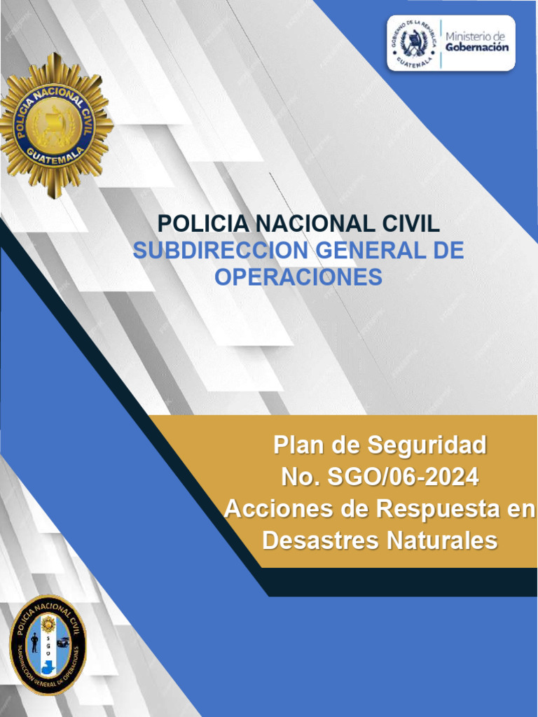 Plan SGO-06-2024 Acciones de Respuesta Ante Desastres Naturales | PDF ...