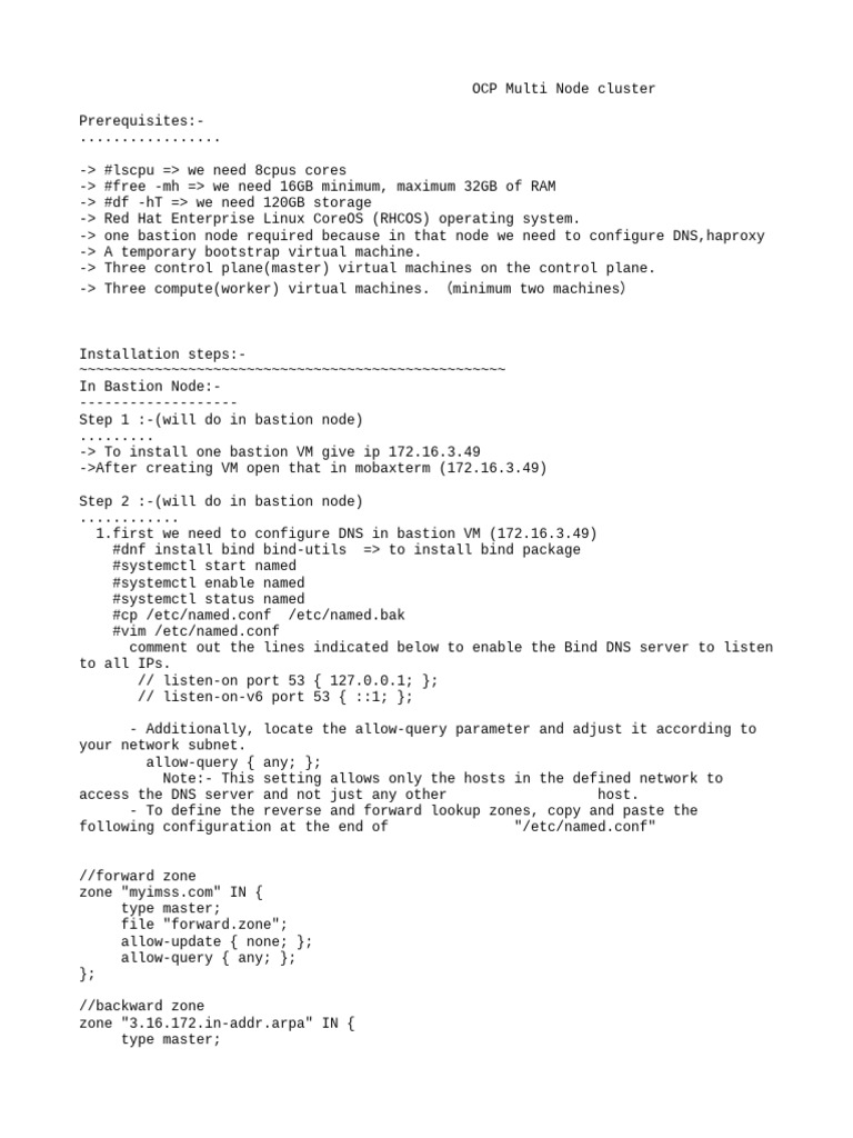 Multi-Node OCP Cluster Installation Steps 2 | PDF | Information Technology Management | Computer ...
