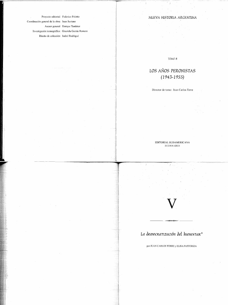 Torre y Pastoriza La Democratización Del Bienestar | PDF | Buenos Aires ...