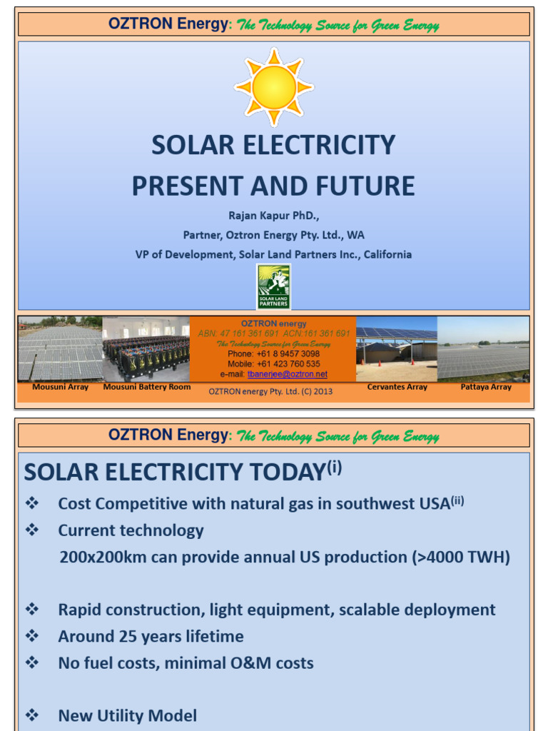 Solar Electricity - Today and Tomorrow | PDF | Solar Power | Electrical ...