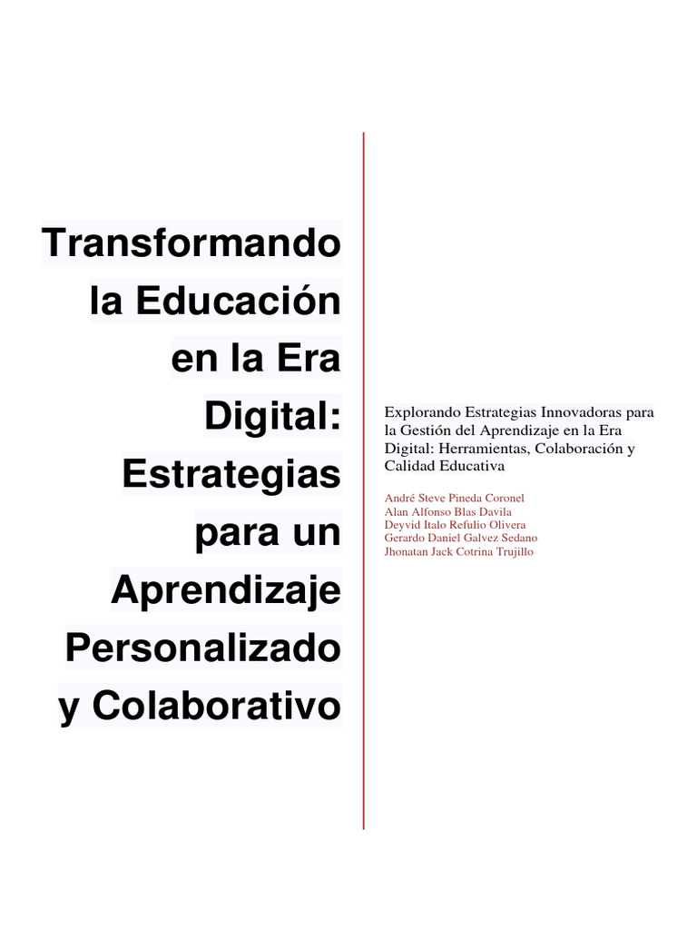 Transformando La Educación En La Era Digital Estrategias Para Un 7677