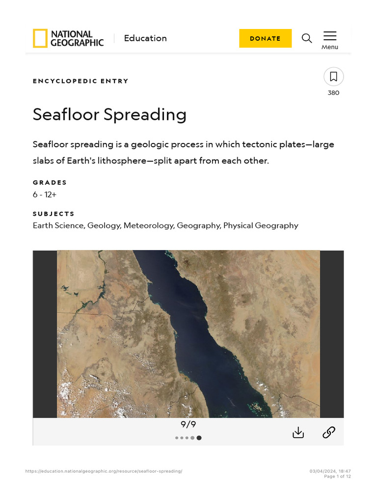 Seafloor Spreading | PDF | Plate Tectonics | Crust (Geology)