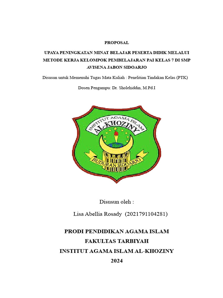 Proposal PTK Pak Sholeh | PDF