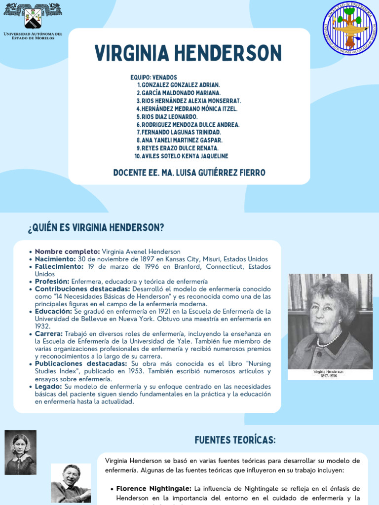 Virginia Henderson | PDF | Enfermería