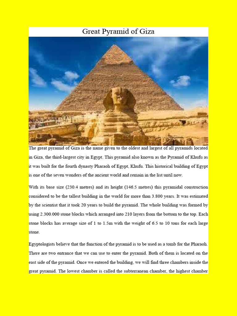 Great Pyramid of Giza | PDF | Social Science | History
