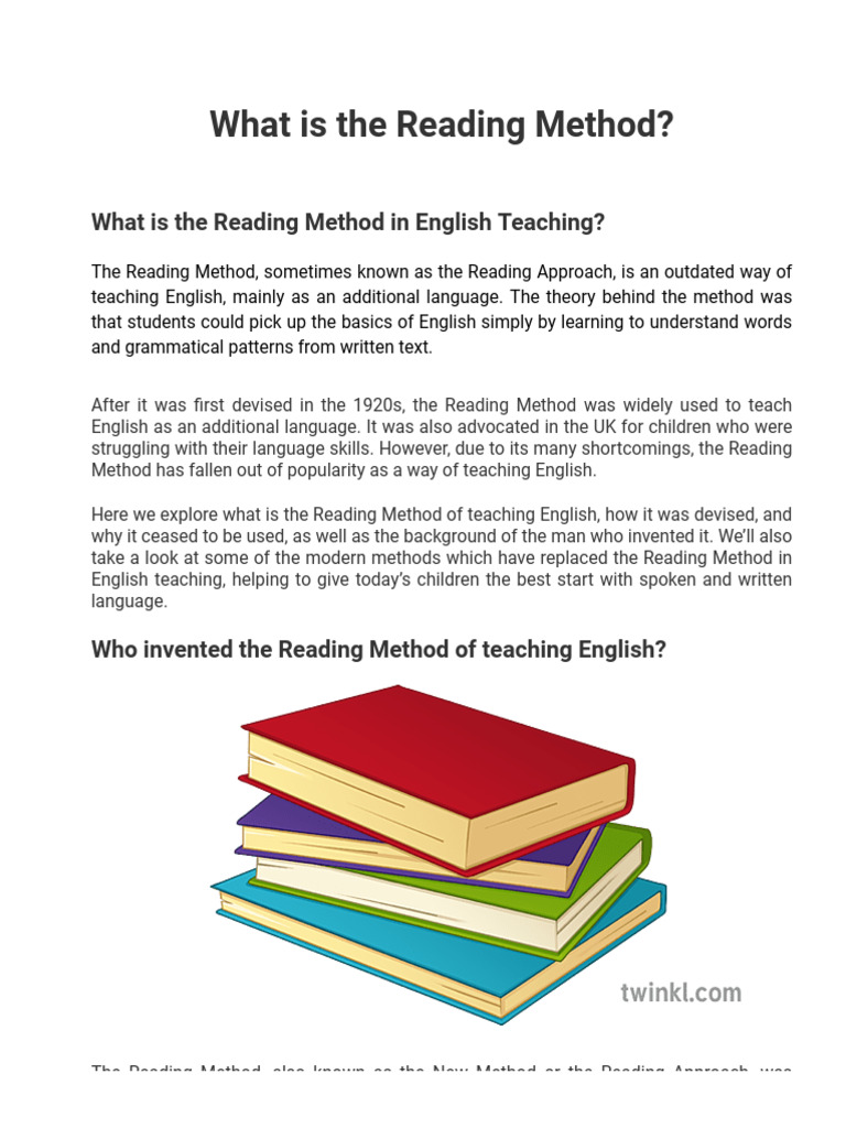What Is The Reading Method in English Teaching | PDF | Reading ...