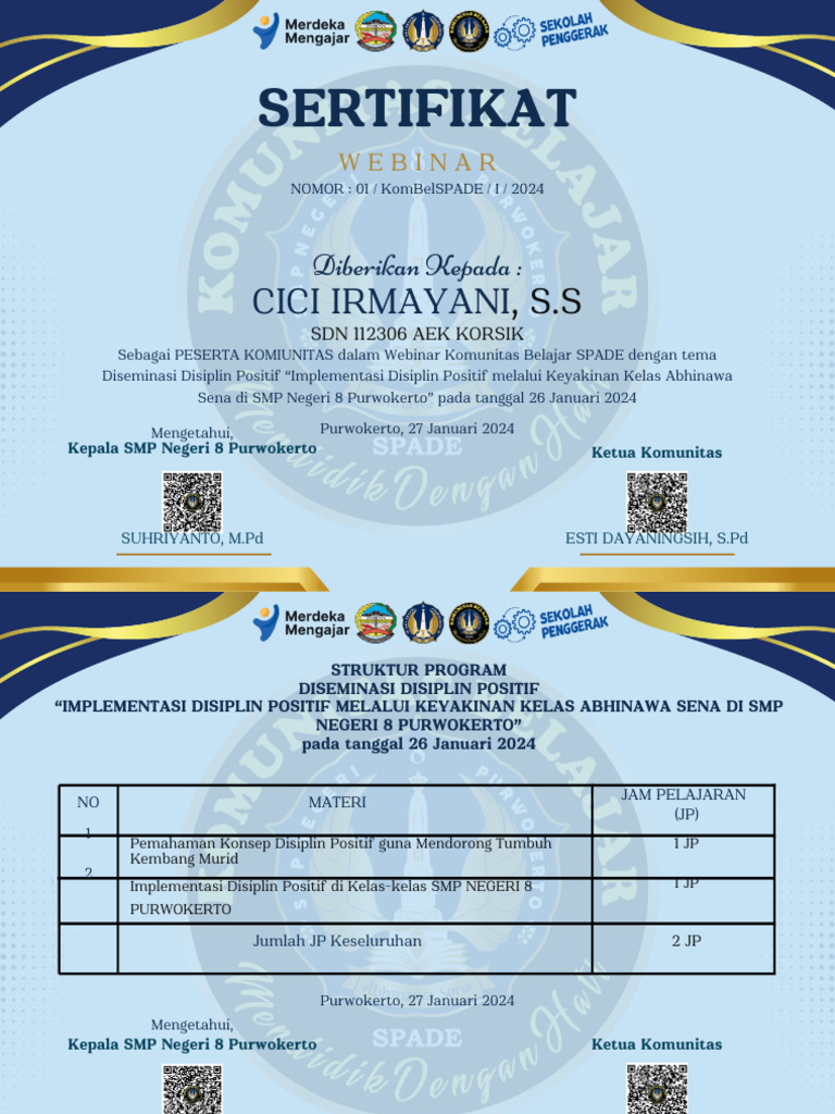 Disiplin Positif di SMPN 8 Purwokerto | PDF