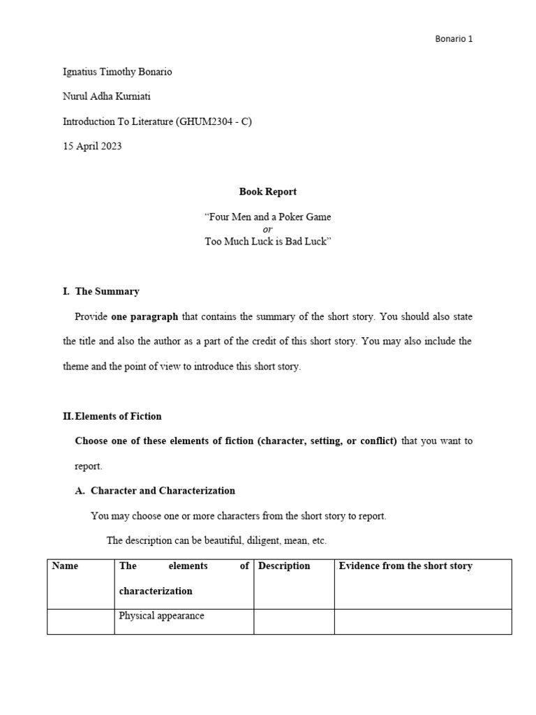 Book Report Template | PDF | Behavioural Sciences | Psychology