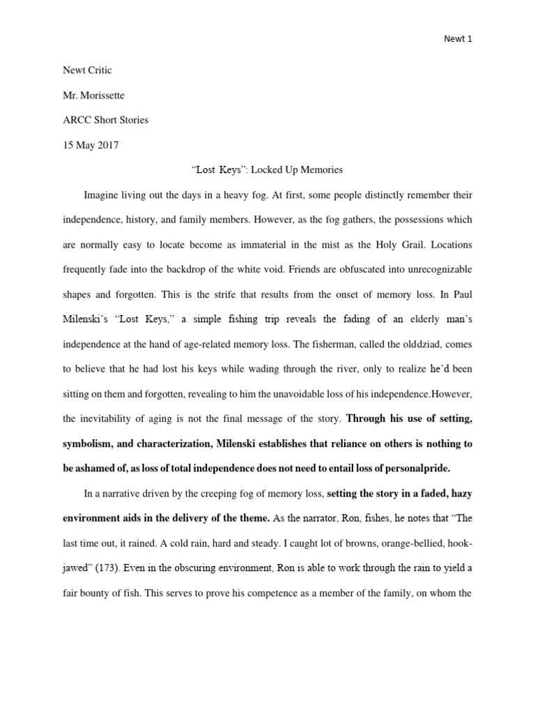 Sample New Criticism Essay | PDF