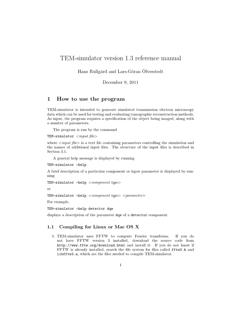 TEM Simulator | PDF | Coordinate System | Parameter (Computer Programming)