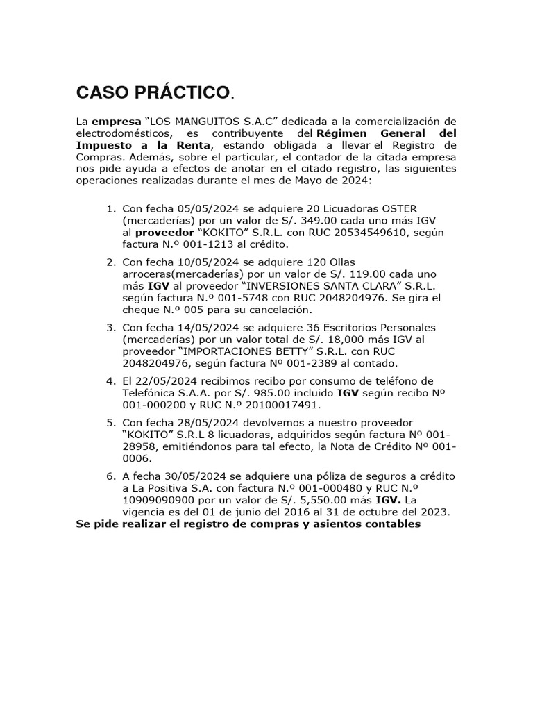 Caso Práctico - Compras | PDF