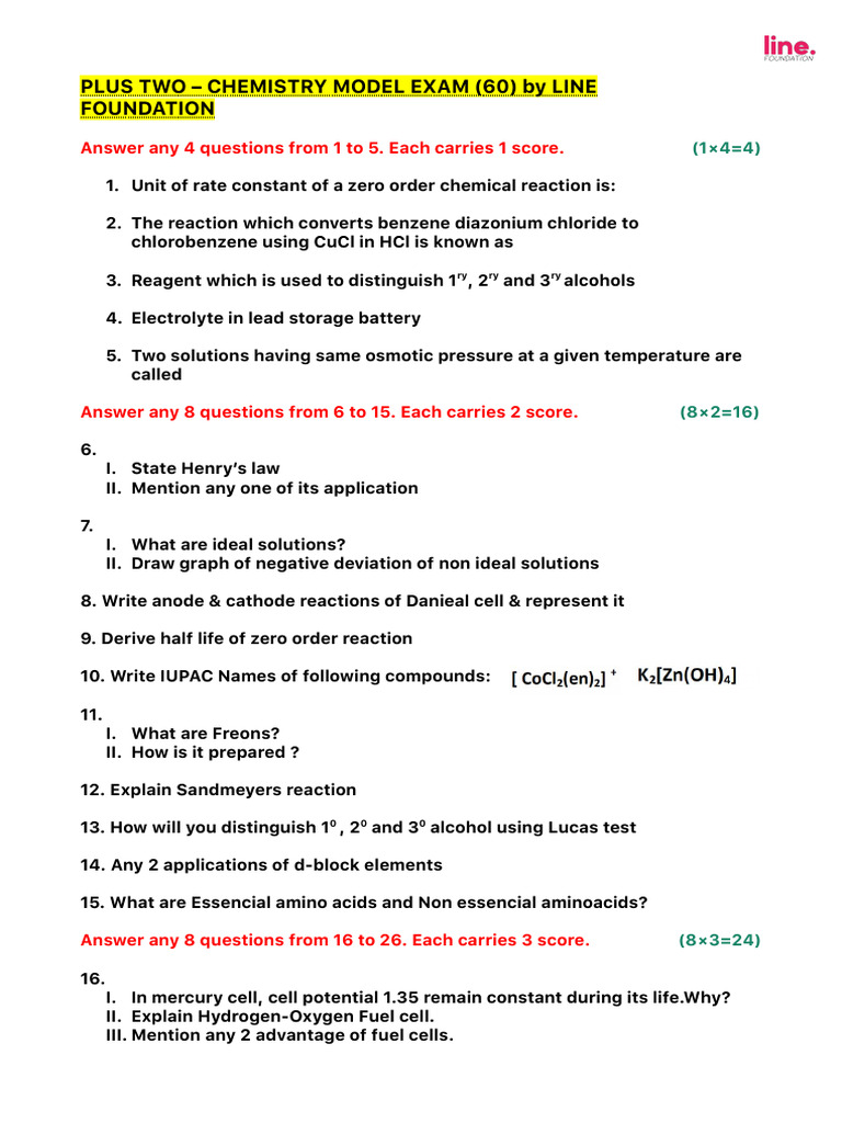 Chemistry Model - Line Foundation | PDF | Chemical Reactions | Ether