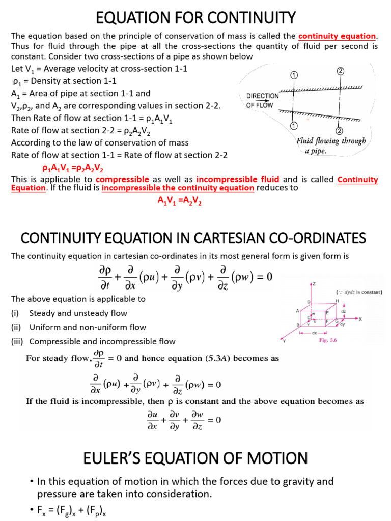 Continuity Equation - Bernoulli-S Equation and Limitation (M 2.02 ...