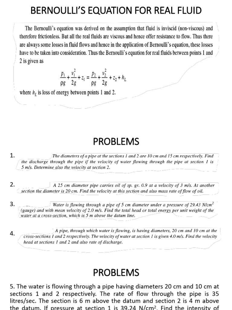 Solve Fluid Flow Problems Using Bernoulli's Equation (M 2.03) - 015217 ...