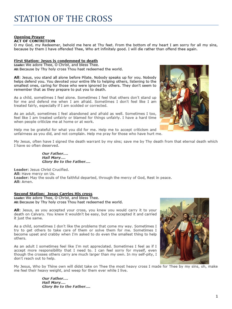 Station of The Cross Guide (ENGLISH) | PDF | Jesus | Thou