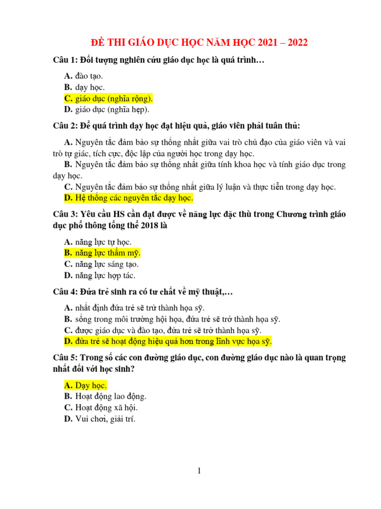 ĐỀ THI GDH 21 22 | PDF