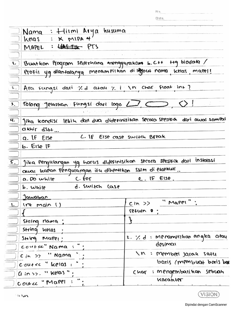 Hilmi Arya Kusuma - 10MIPA4#UTS Informatika | PDF