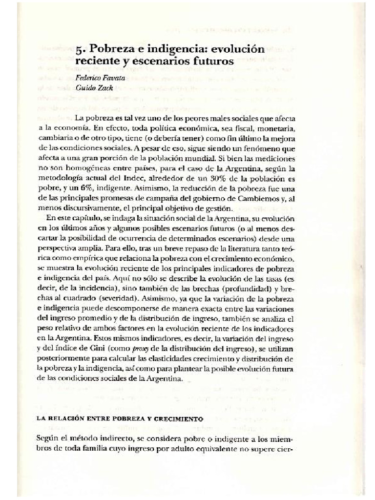 Pobreza e Indigencia Evolucion Reciente y Escenarios Futuros - Favata ...