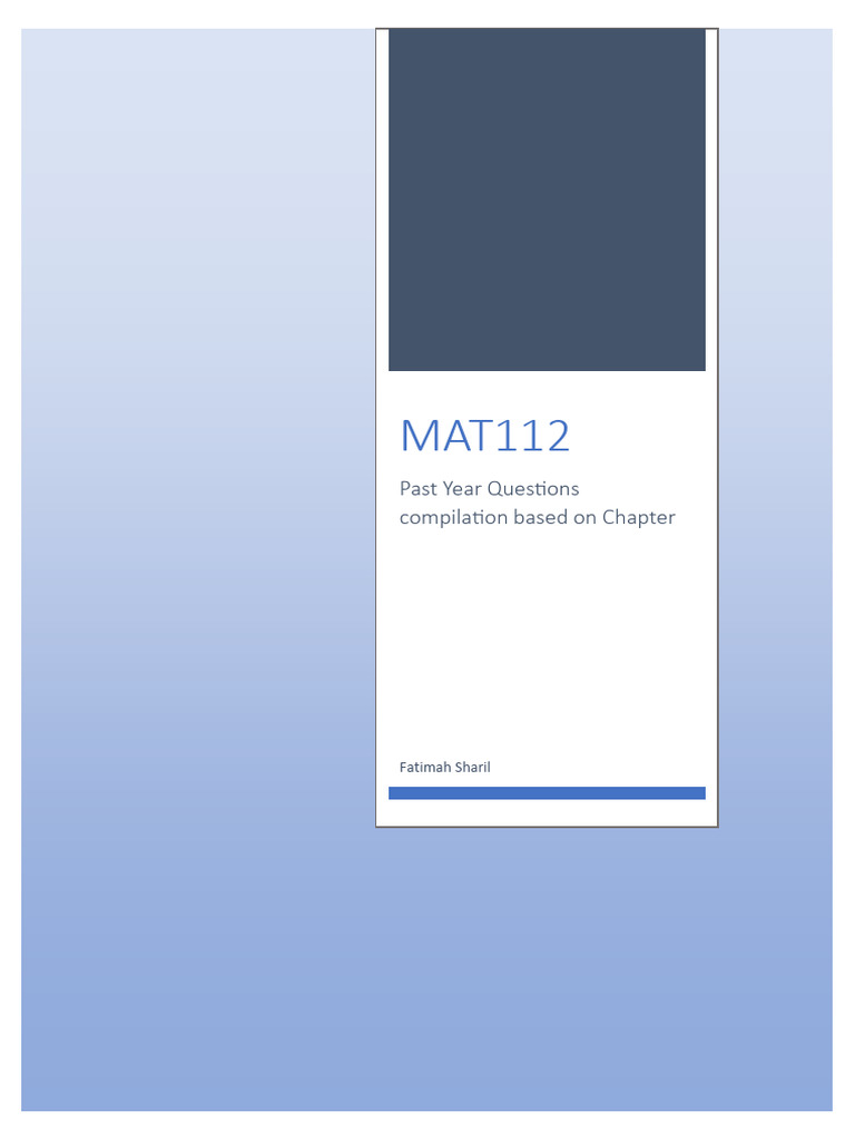 Past Year List MAT112 | PDF | Financial Services | Interest