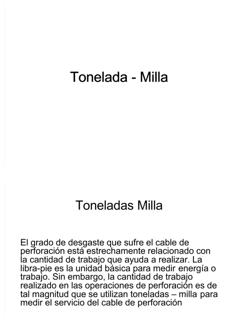 Ejercicios de Tonelada Milla | PDF | Unidades de medida | Metrología