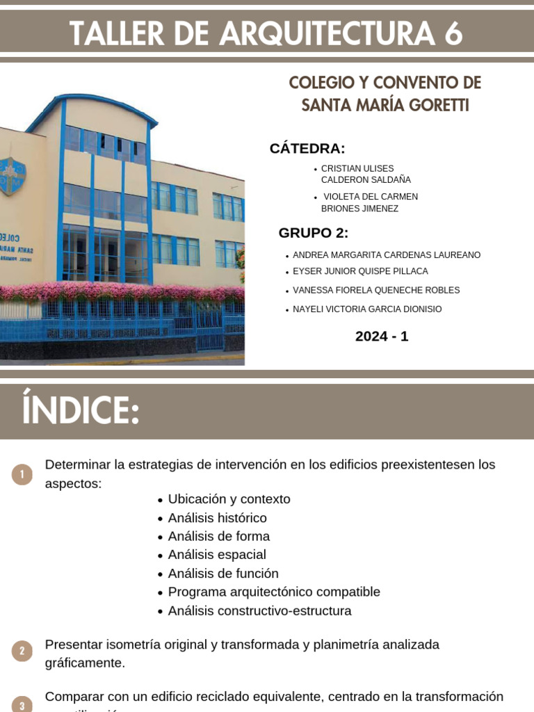 Grupo 2 - Colegio Santa Maria Goretti | PDF | Iglesia (edificio ...