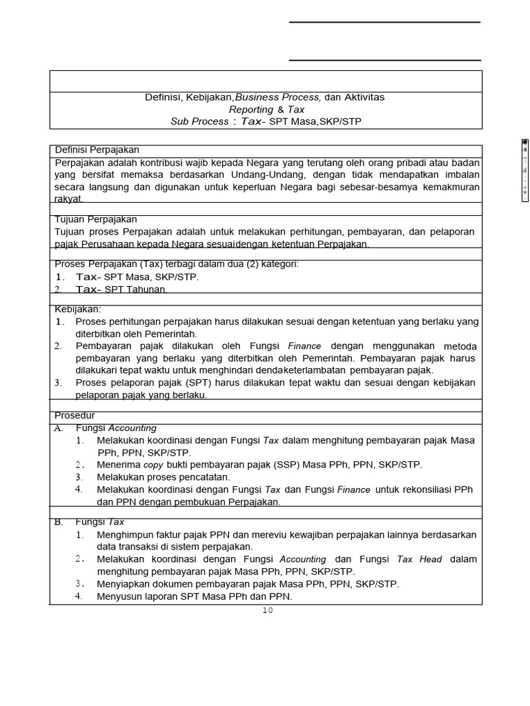 SOP Pajak | PDF
