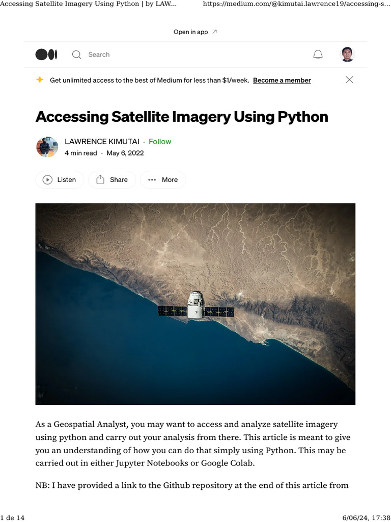 Grupo 1 Accessing Satellite Imagery Using Python | PDF | Geographic ... Grupo 1 Accessing Satellite Imagery Using Python | PDF | Geographic ...