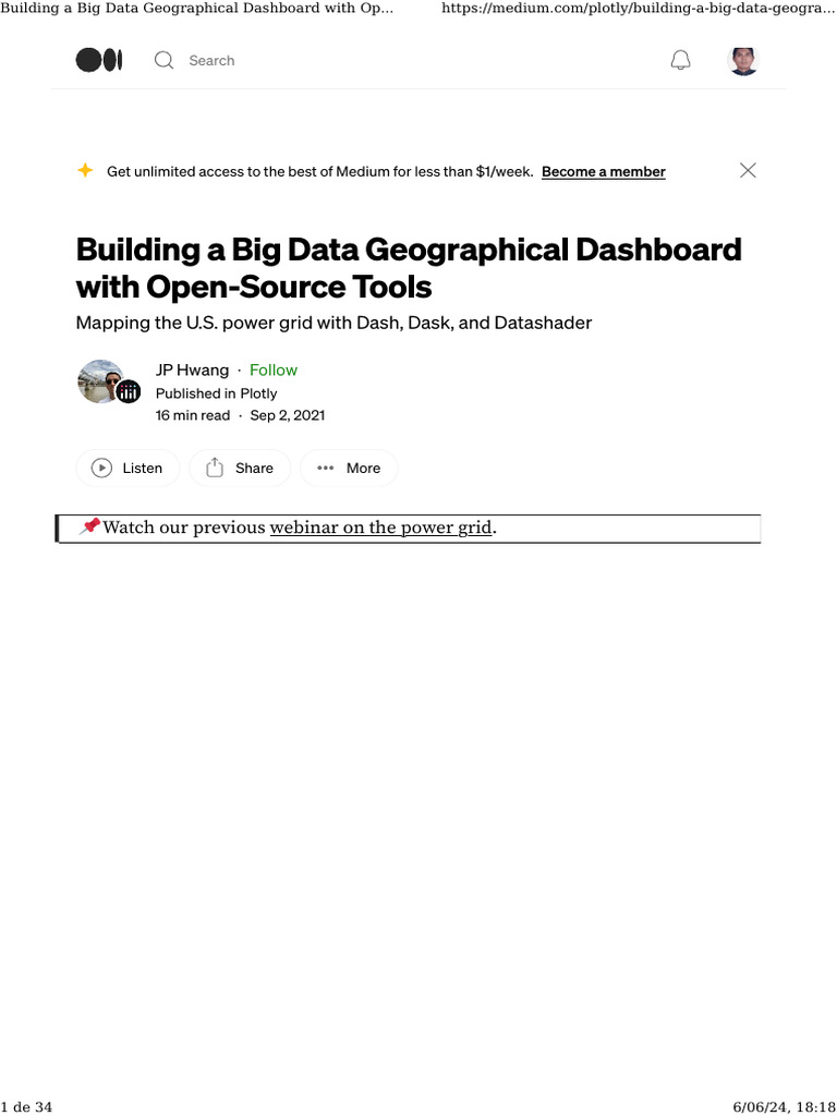 Grupo 6 Building A Big Data Geographical Dashboard With Open Source Tools By Jp Hwang Plotly