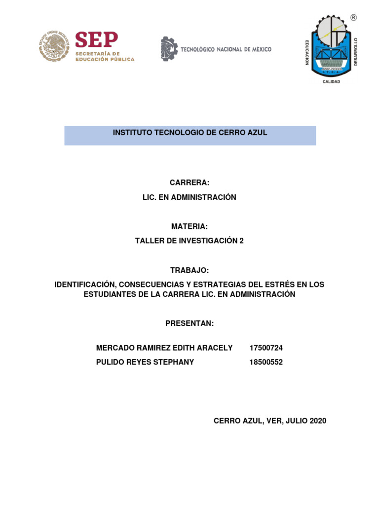 Act 1.u3 Edith Aracely - Mercado, Stephany - Pulido. Reporte de Investigacion | PDF | Trastorno ...