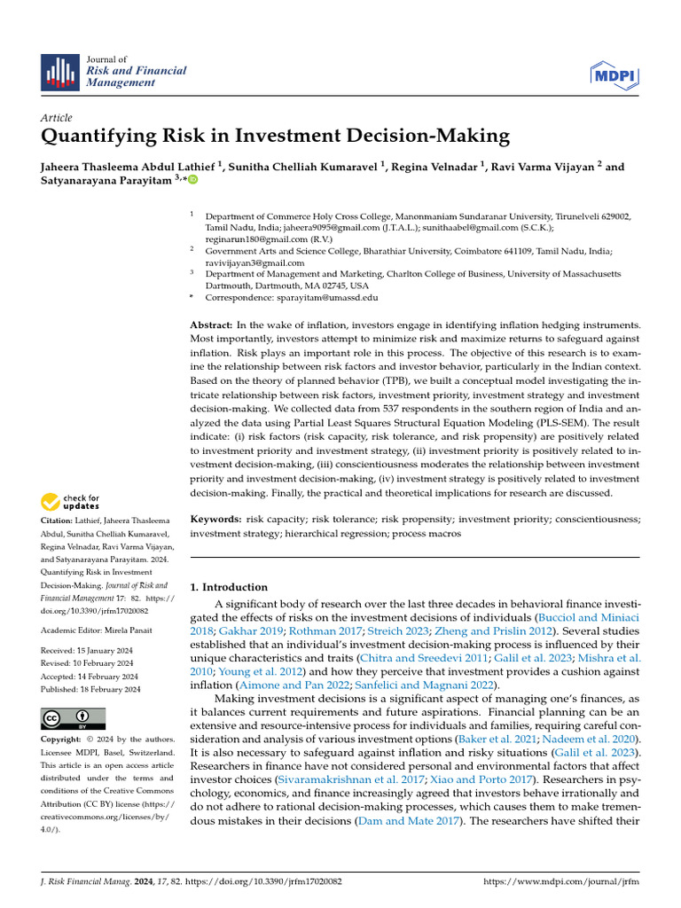 Quantifying_Risk_in_Investment | PDF | Modern Portfolio Theory | Investing
