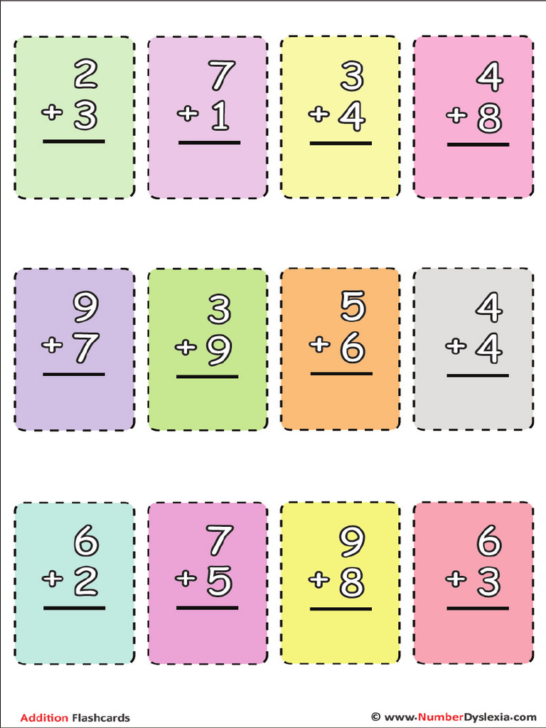 Addition Flashcards | PDF