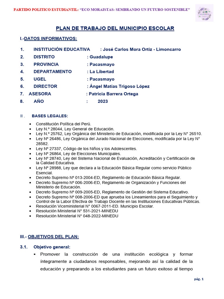 DPCC Plan de Trabajo | PDF | Sustentabilidad