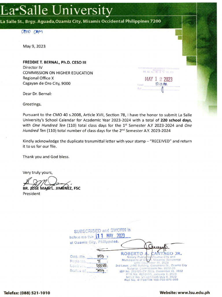 LSU SCHOOL CALENDAR 2023-2024 | PDF