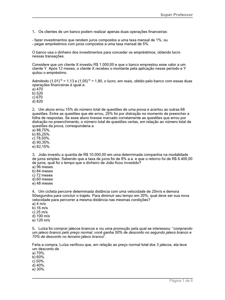 Lista Isolada Acesso Financeira | PDF | Juros | Empréstimos